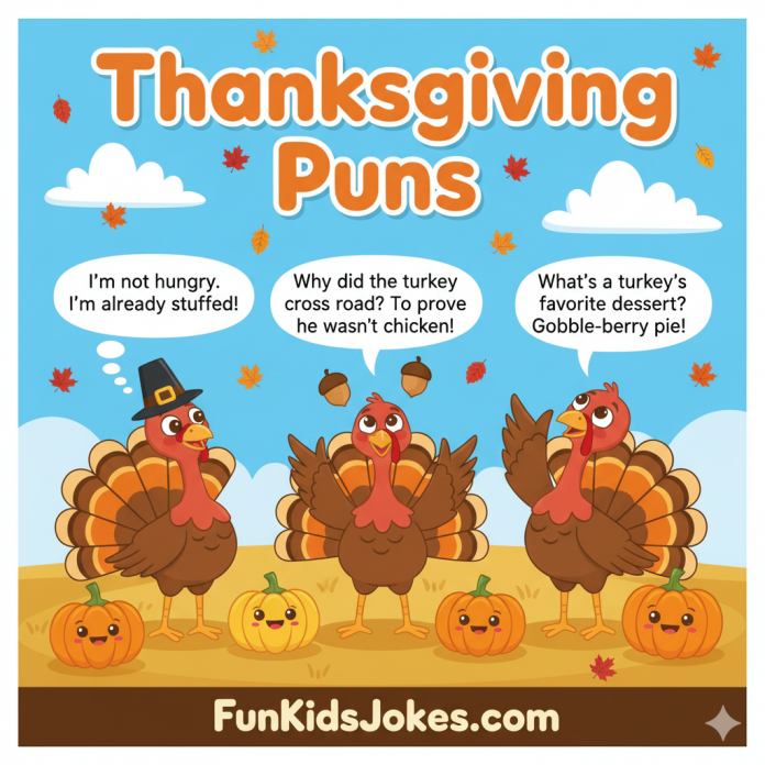 Clean Thanksgiving Puns & One-Liners for Kids, Parents & Teachers