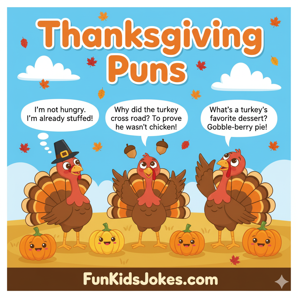 Clean Thanksgiving Puns & One-Liners for Kids, Parents & Teachers